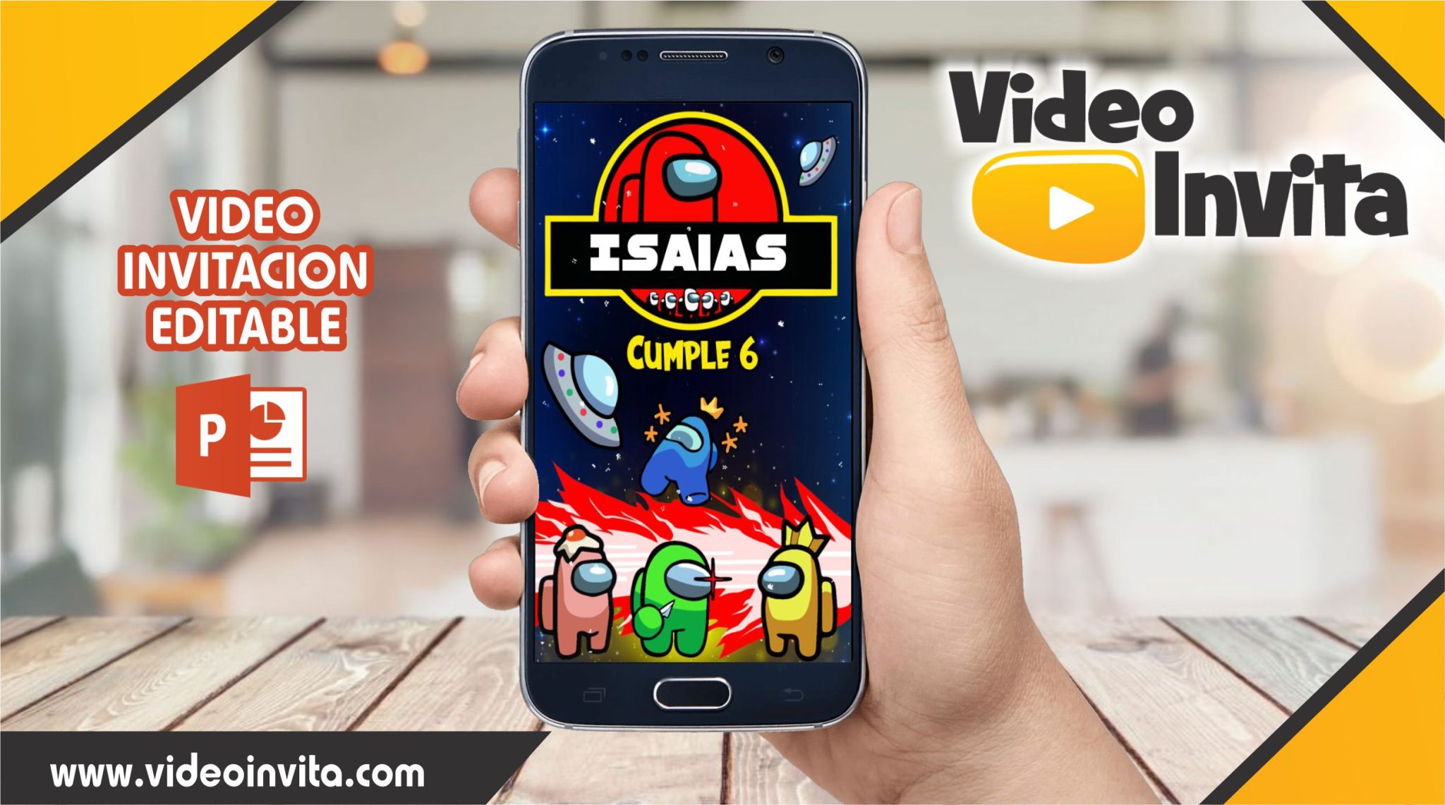 Video Invitación de Among Us Plantilla Editable – Video Invita