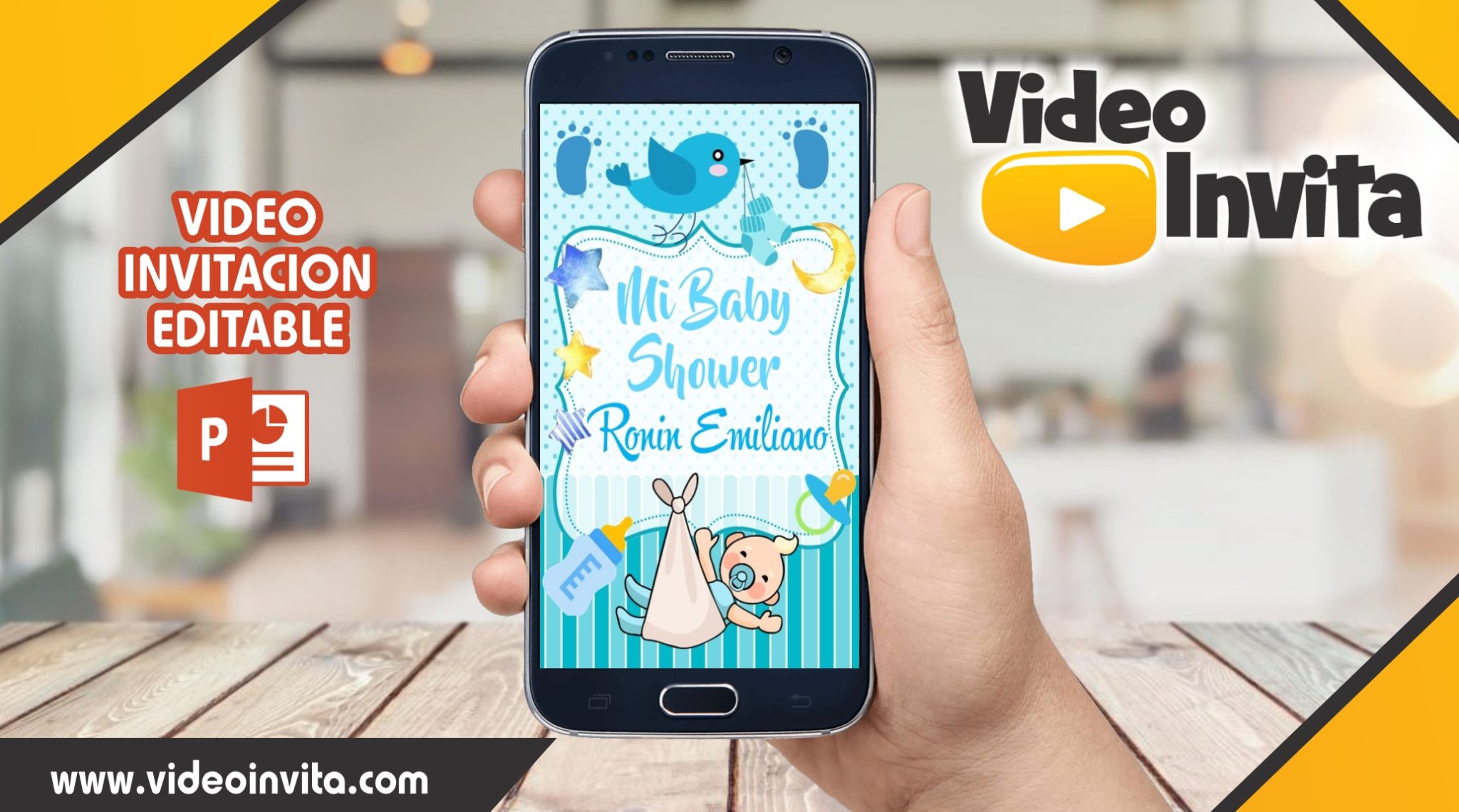 Video Invitación de Baby Shower Bebe Editable – Video Invita