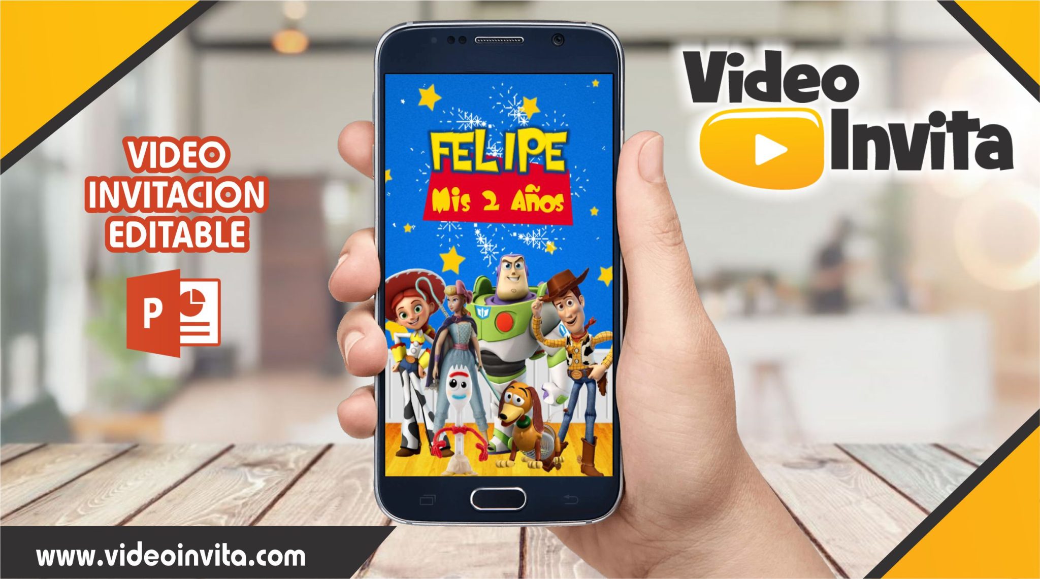 Video Invitación de Toy Story 4 Plantilla Editable – Video Invita