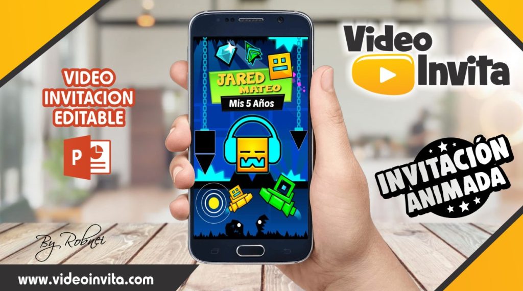 Video Invitación de Geometry Dash Editable – Video Invita