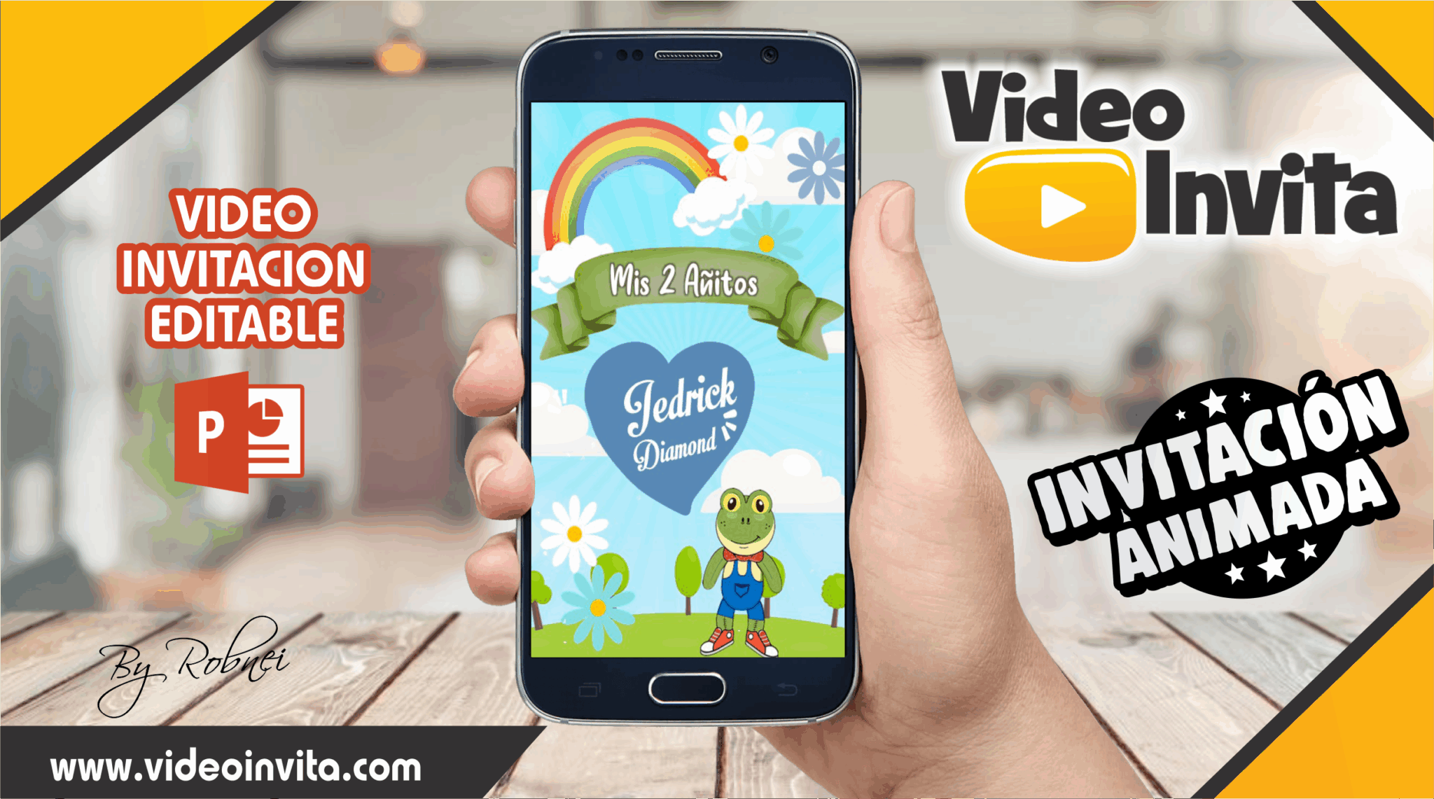 Video Invitación de Lara Campos y Rana Rene Arcoiris Editable – Video ...