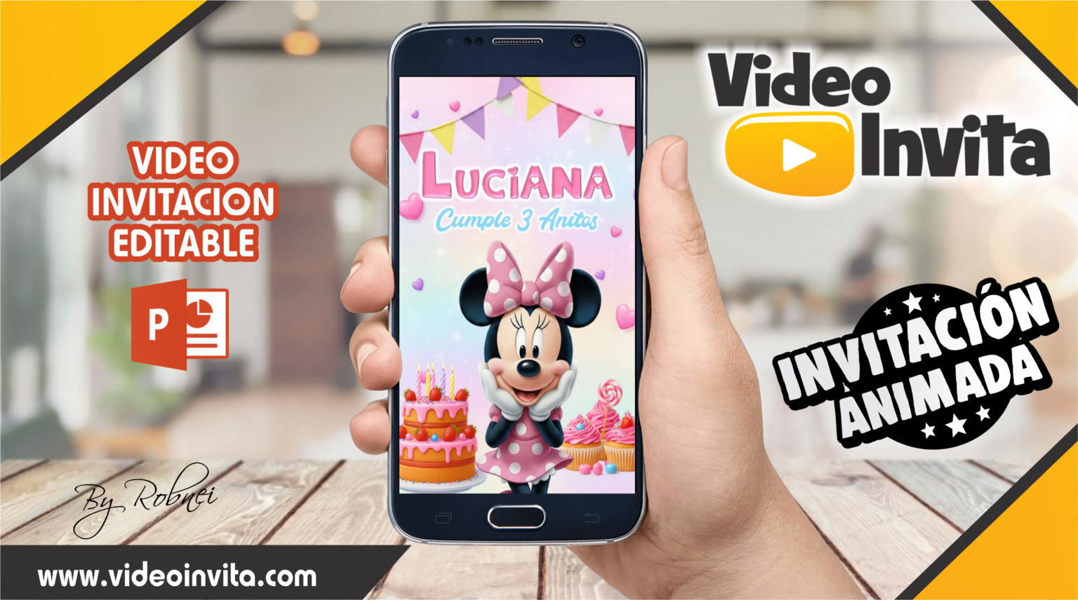 Video Invitación de Minnie Pastel Editable – Video Invita